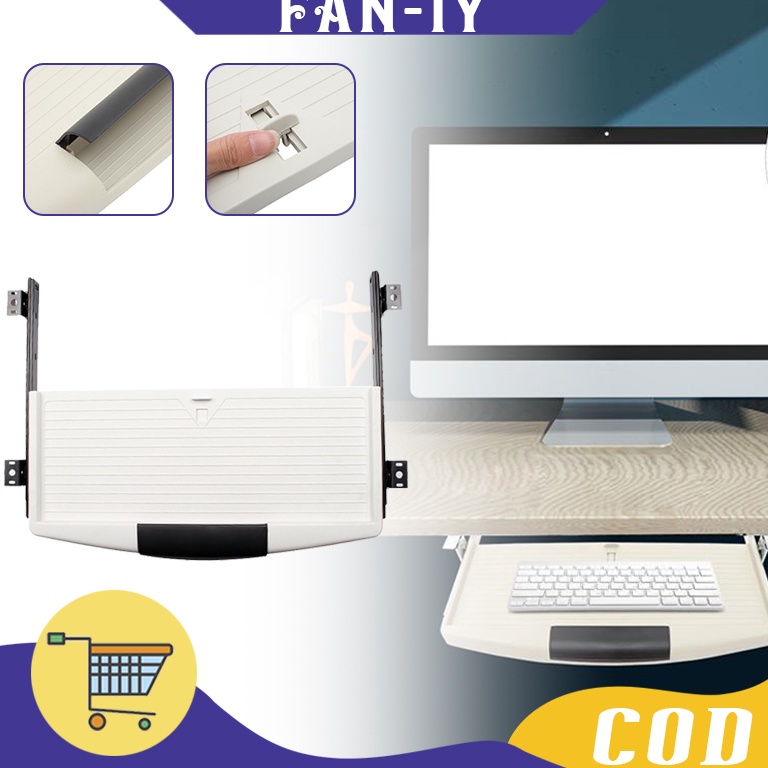 Jual Tempat Keyboard Bawah Meja 51X25CM Plastik Rel Keyboard Komputer ...