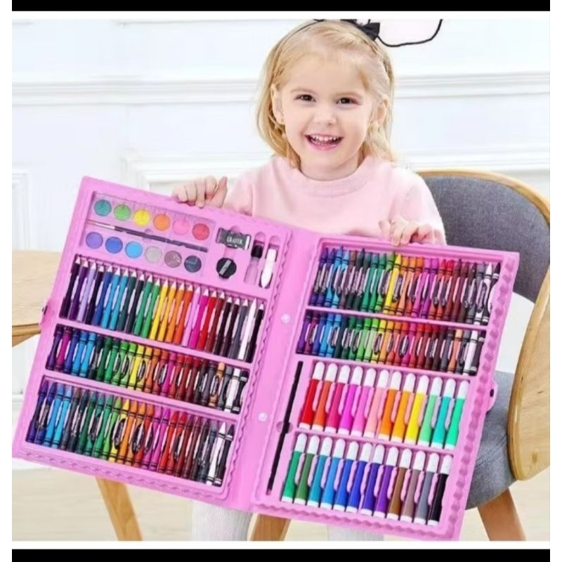 Jual Crayon Anak Set Koper 168 in 1 Crayon Mewarnai dan Melukis Lengkap ...
