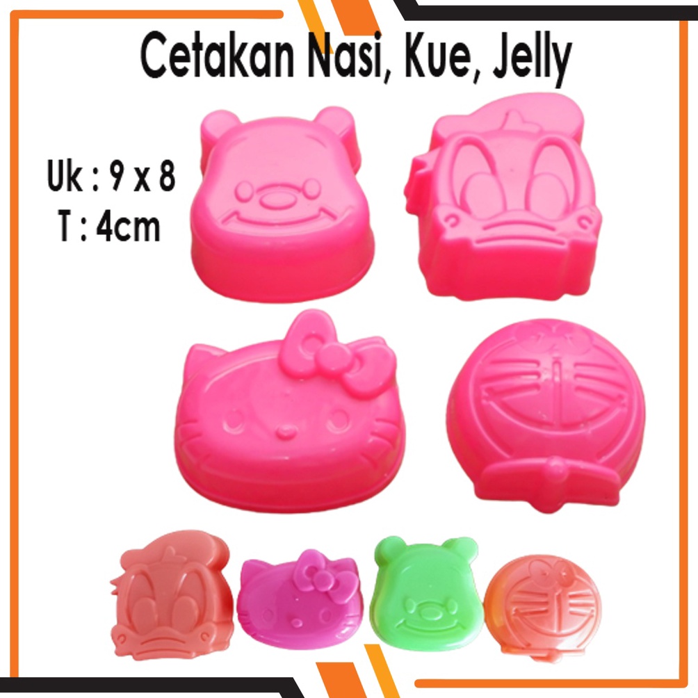 Jual MAKSIMAL Cetakan Bento Nasi Roti Sandwich Puding Agar bentuk ...