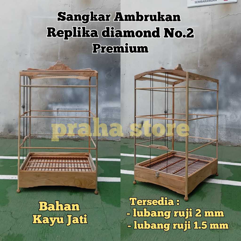 Jual sangkar diamond ambrukan kayu jati | Shopee Indonesia