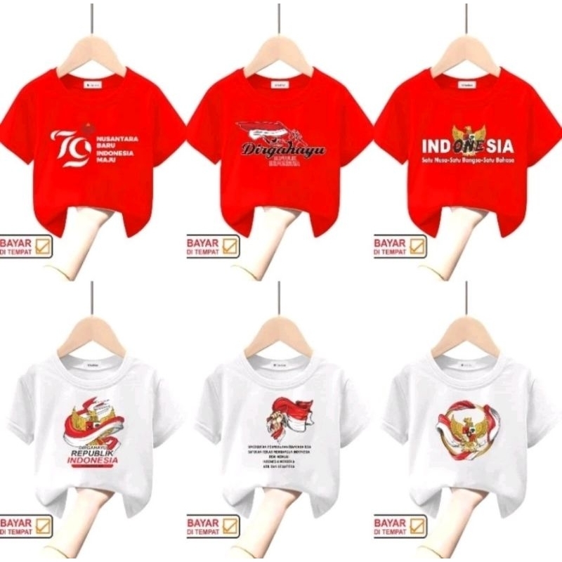 Jual Kaos Anak 17 AGUSTUS HUT RI/LG Viral Digital Sablon Usia 2-16Th Ideal Baju Kaos Anak Distro ...