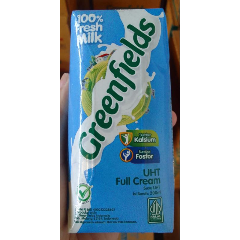Jual Susu Greenfields uht full cream 200ml | Shopee Indonesia