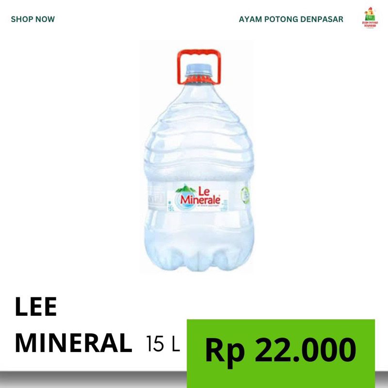 Jual LEE MINERAL GALON 15 + 5 LITER // 5LITER | Shopee Indonesia
