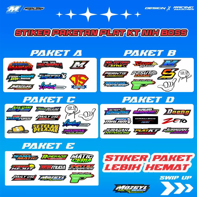 Jual STIKER SET PACKS VIRAL PLAT KT , STIKER MURAH | Shopee Indonesia