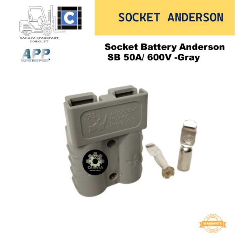 Jual Socket Battery Anderson SB 50A/ 600V GRAY ( Sparepart forklift ...