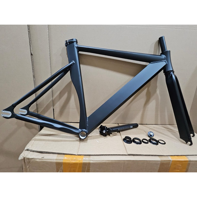 Jual Frameset Fixie Aero Warna Hitam polos Bahan Aluminum Alloy 6061 ...