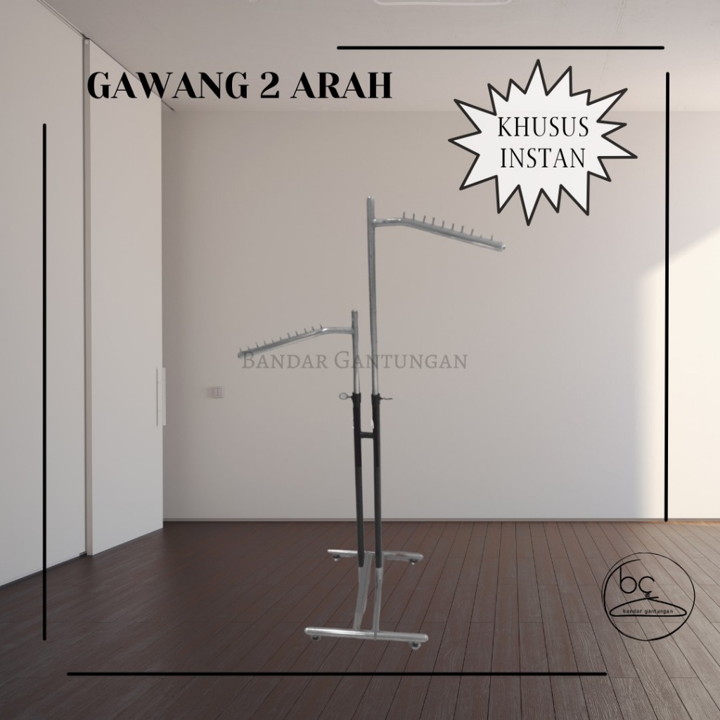 Jual Gawang Baju 2 Arah Display Standing Hanger Baju Besi Gawangan Baju ...