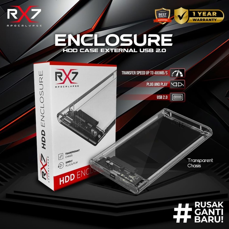 Jual CASING HARDISK EXTERNAL CASE 2.5" USB 2.0 HDD ENCLOSURE RX7 | Shopee Indonesia