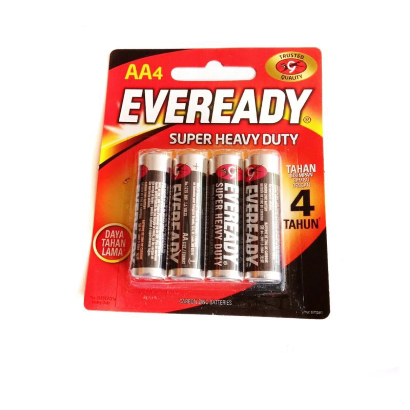 Jual Baterai AA/A2 Isi 4 Eveready Hitam 1.5v Super Heavy Duty | Shopee ...