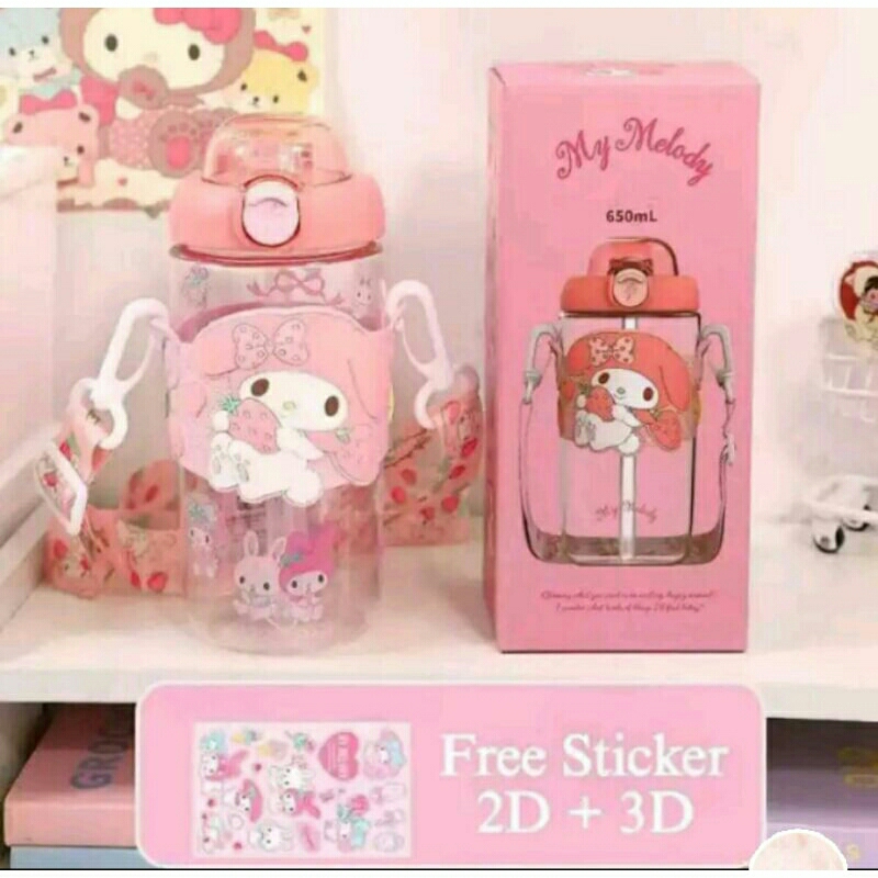 Jual Botol Minum Anak Sekolah Karakter Sanrio / Botol Minum Sedotan Anak 650ML Cinnamoroll ...