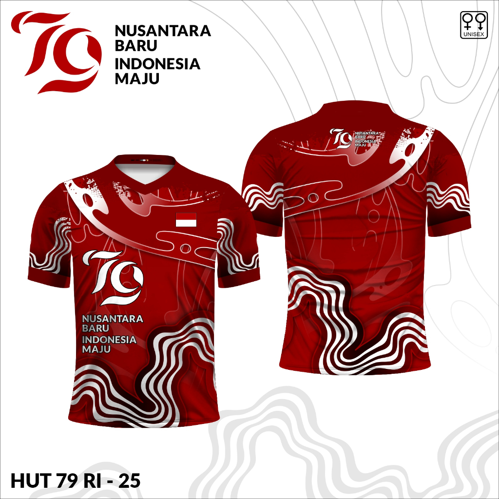 Jual Kaos Baju Jersey HUT RI 79 Tahun 2024 Lengan Pendek Kaos 17 Agustus 2024 Kaos Kemerdekaan ...