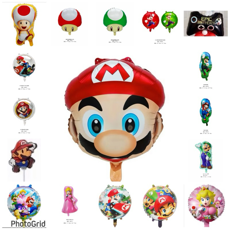 Jual BALON FOIL MARIO LUIGI /MARIO BROSS jamur | Shopee Indonesia