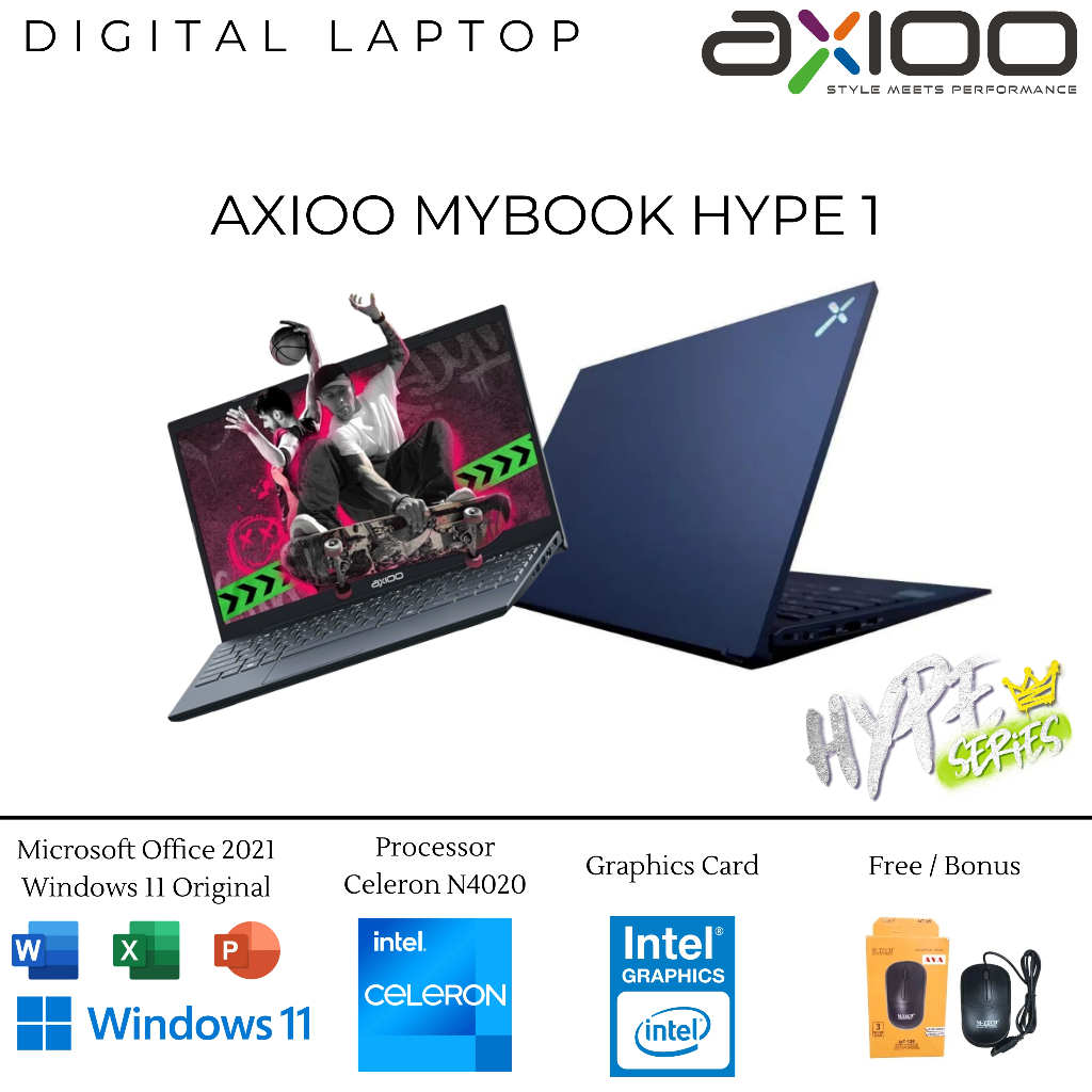 Jual Laptop Axioo MyBook Hype 1 Intel Celeron N4020 RAM 8GB 128GB SSD ...