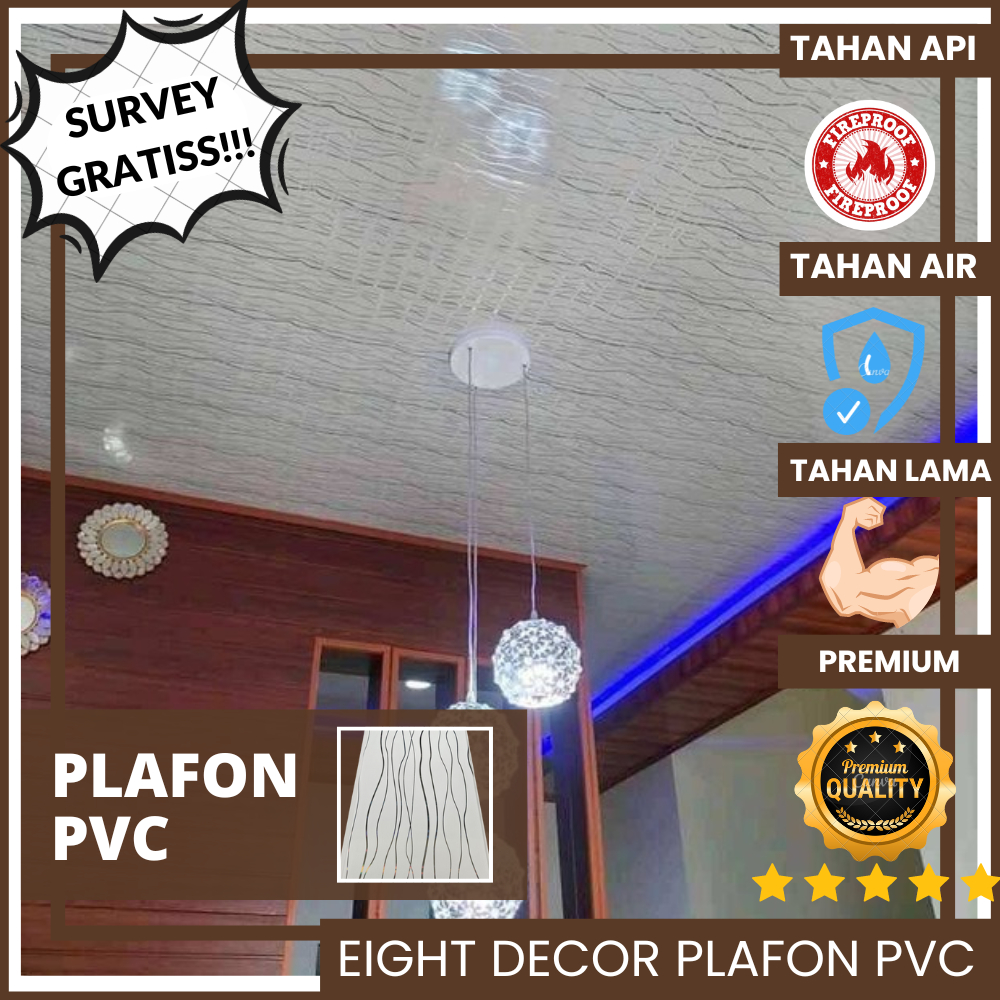 Jual Plafon PVC Murah Minimalis Putih Motif ED-31/Dekorasi Atap Rumah ...