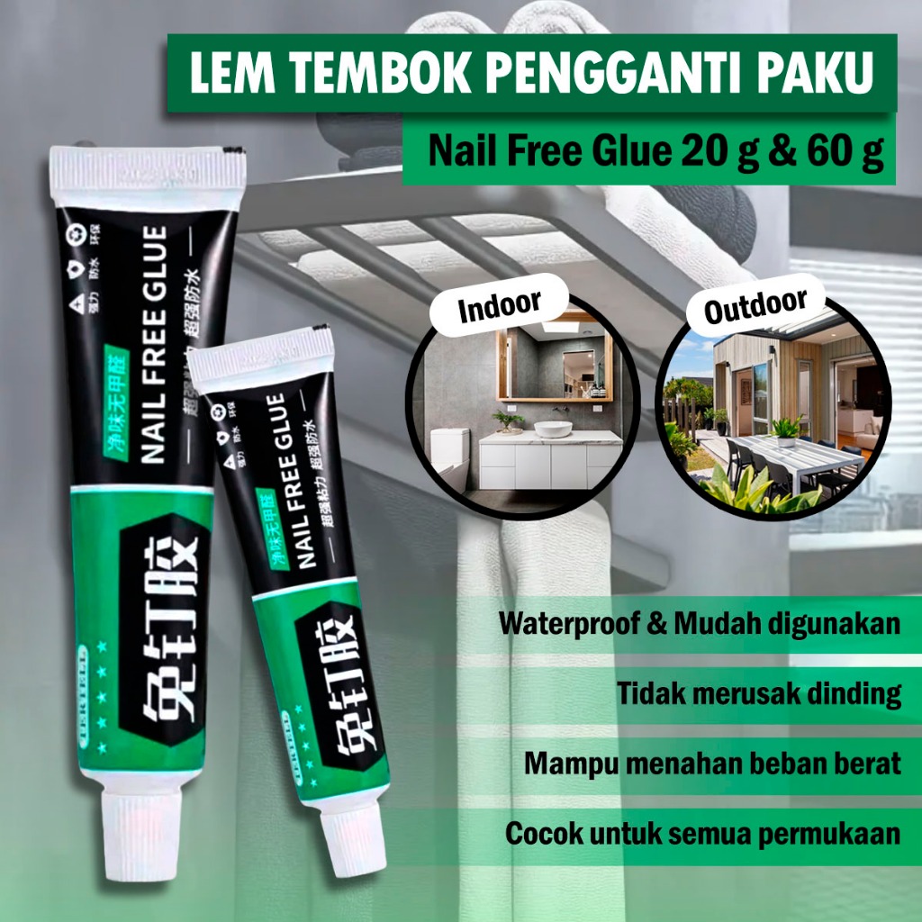 Jual RALALI Lem Tembok Pengganti Paku - Nail Free Glue Lem Perekat Kaca ...