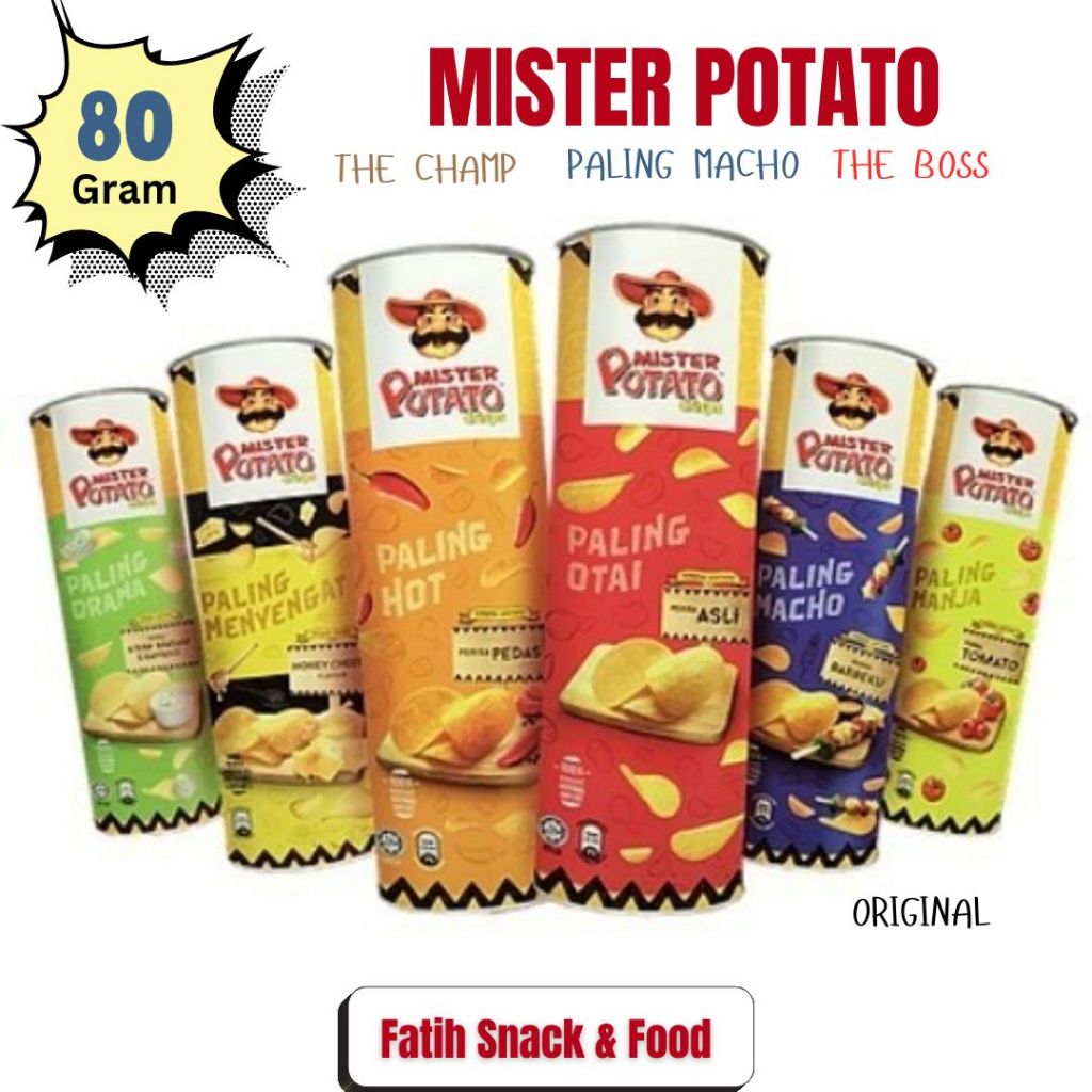 Jual Mister Potato Crips | Mr Potato Crips | Netto 80gr | Shopee Indonesia