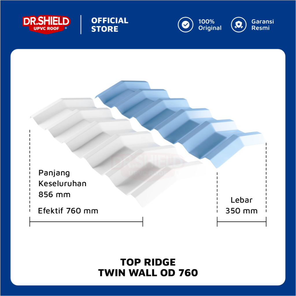 Jual DR.SHIELD - Top Ridge TW OD 760 - tipe segitiga (Nok / Wuwung ...