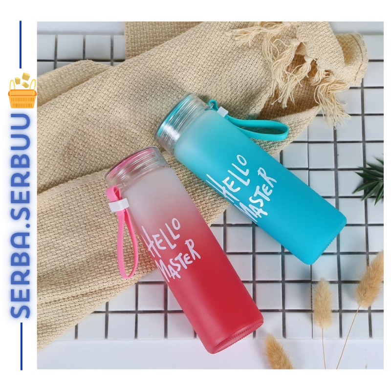 Jual Botol Minum Kaca Glass Hello Master 450ML Botol Minum Kaca Korea ...