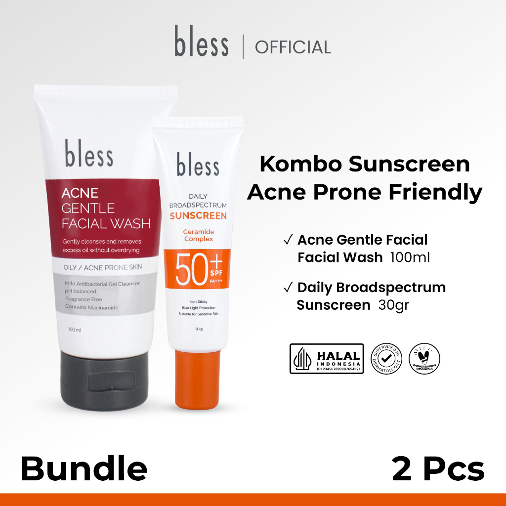 Jual [BUNDLE] Kombo Sunscreen Acne Prone Friendly (Acne Gentle Facial ...