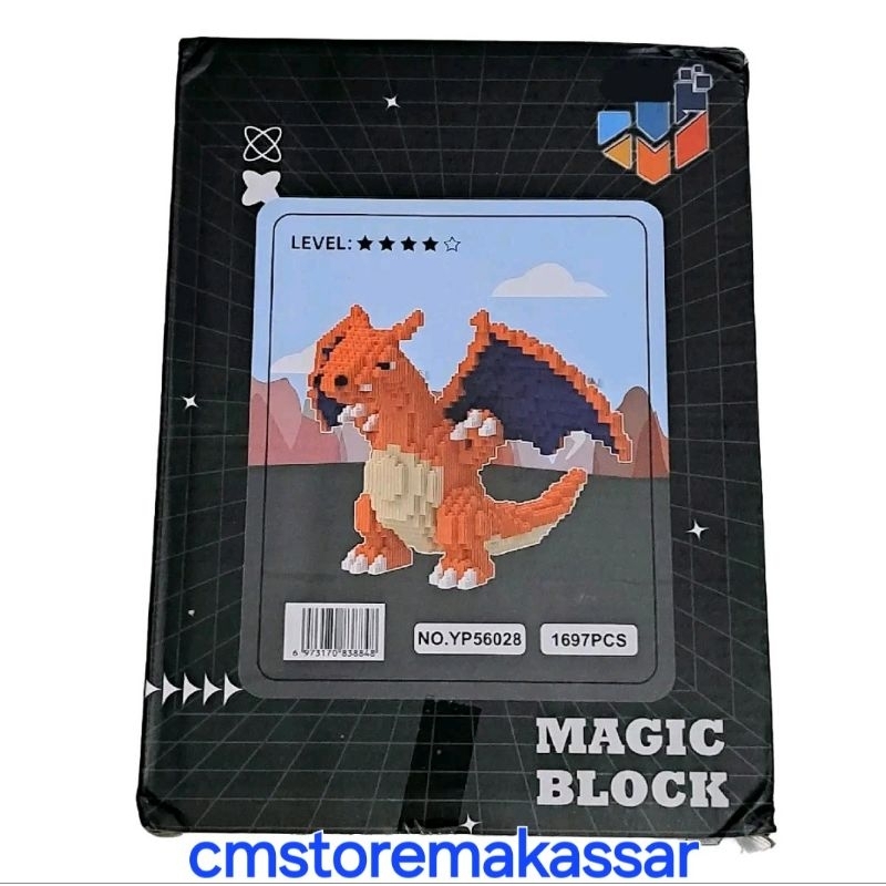 Jual Mainan Balok Susun Anak Lego Ukuran Besar Pokemon Charizard 1697 ...