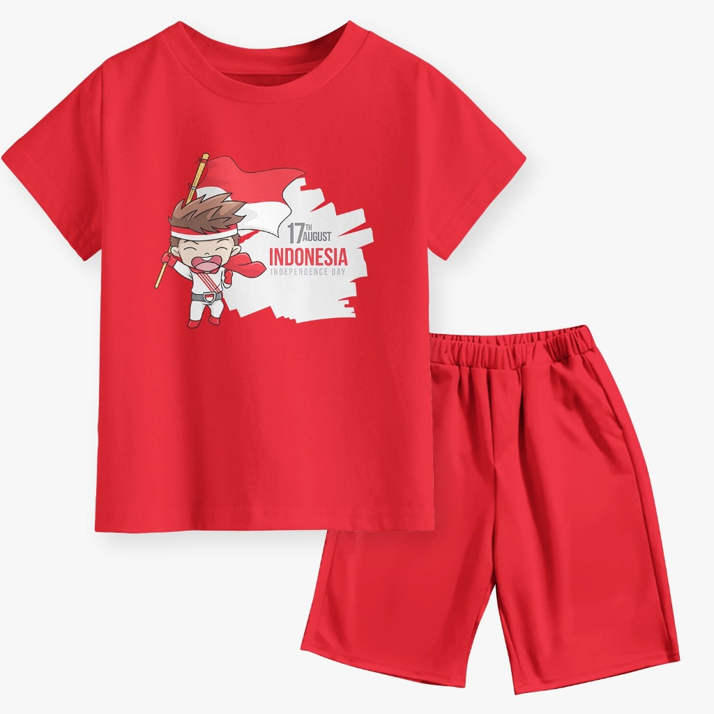 Jual Setelan Pendek Anak Edisi Agustusan Motif 17 Agustus Indonesia ...
