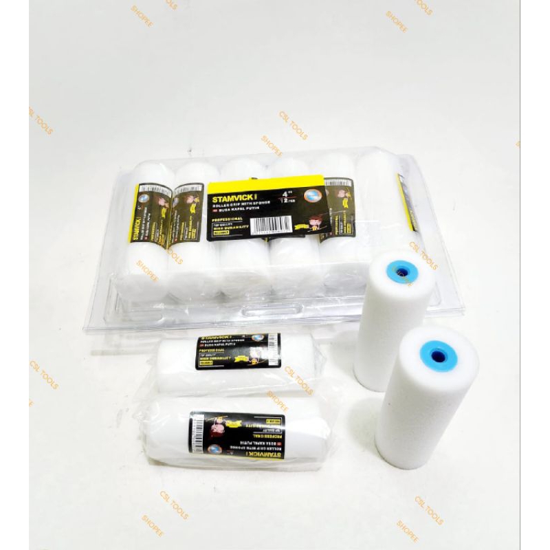 Jual BUSA Kapal Putih Kecil STAMVICK / Refil Kuas Rol Sponge 4" inch ...