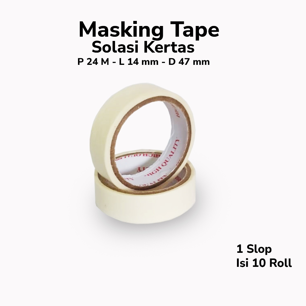 Jual High Quality | Masking Tape 14mm | Lakban Kertas | Isolasi Selotip ...