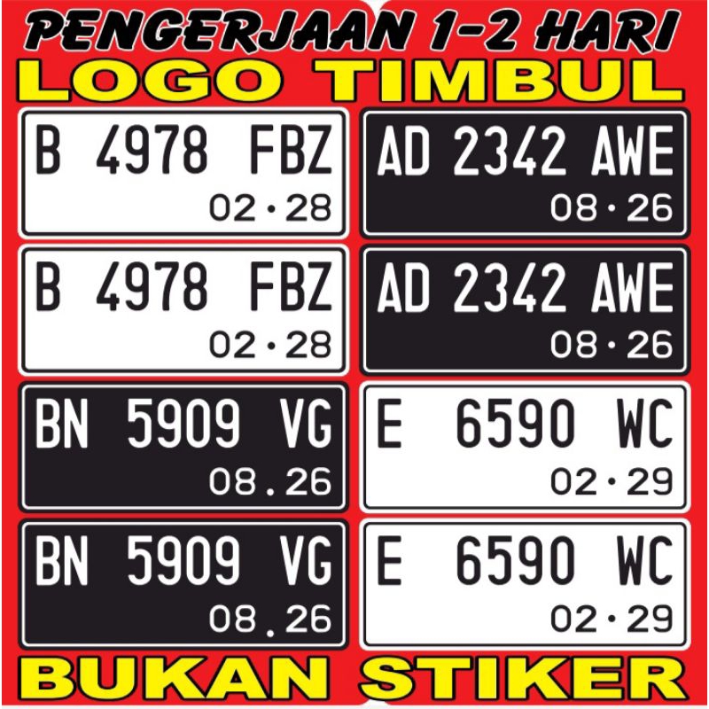 Jual Custom Nomor Plat Motor Putih Hitam 1 pasang/ 1 Biji | Shopee ...