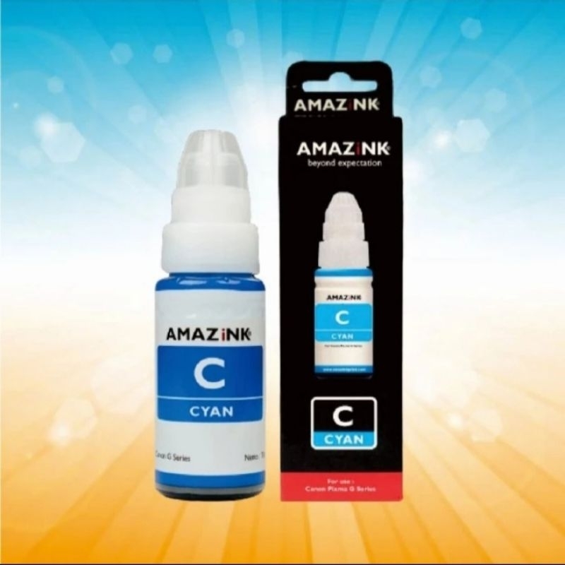 Jual Tinta CANON isi ulang Printer CANON G Series warna CYAN, 70 ml ...