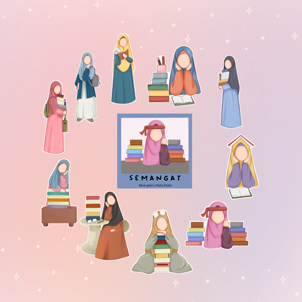 Jual Student Hijab Girls by miraigaleri [11 PCS] | Aesthetic Sticker ...