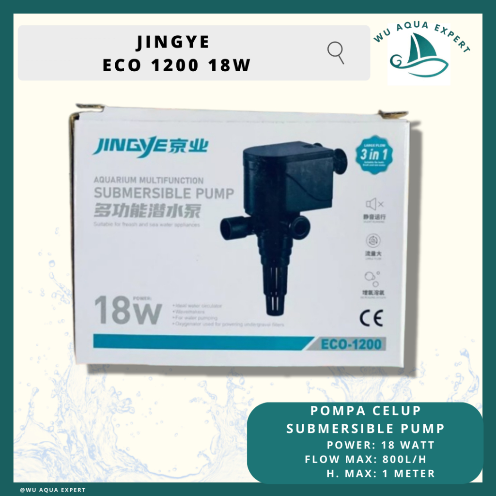 Jual JINGYE ECO 1200, JINGYE 3in1 JY 1300, Submersible Pump Pompa Celup Pompa Filter Aquarium ...