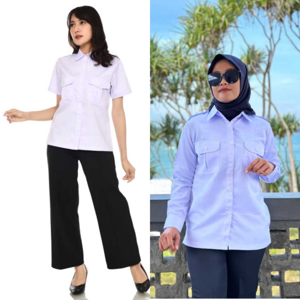 Jual Baju dinas putih wanita // Seragam ASN //baju pns seragam dinas ...