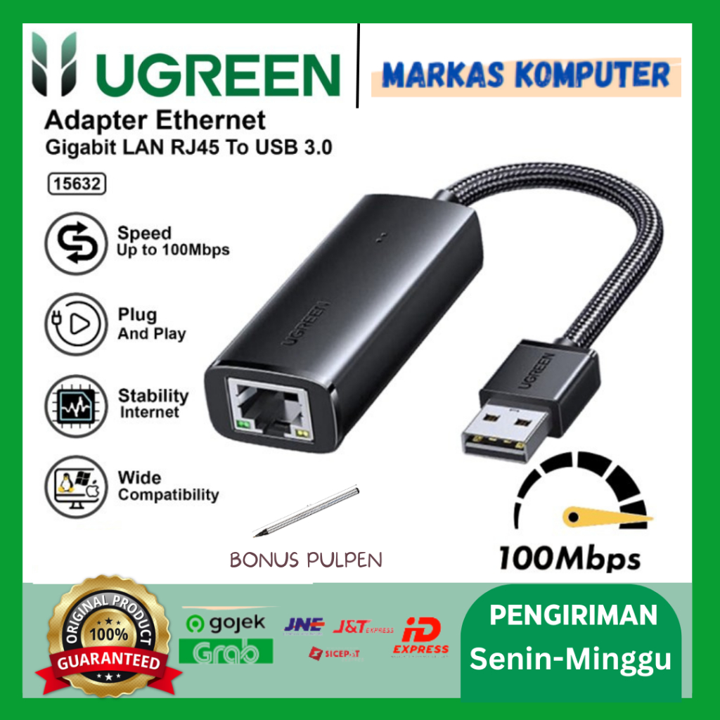 Jual UGREEN Adapter USB to Lan RJ45 Ethernet Network Speed 100Mbps ...