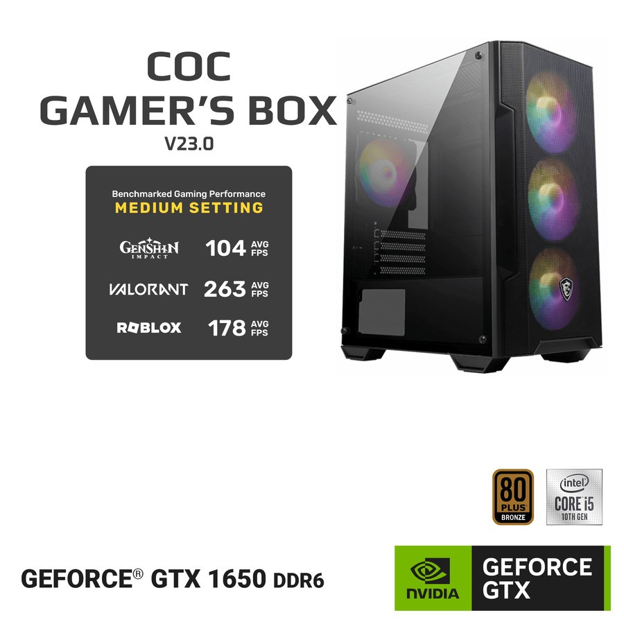 Jual COC GAMER BOX V23.0 GeForce GTX 1650 DDR6 - Paket PC Rakitan ...