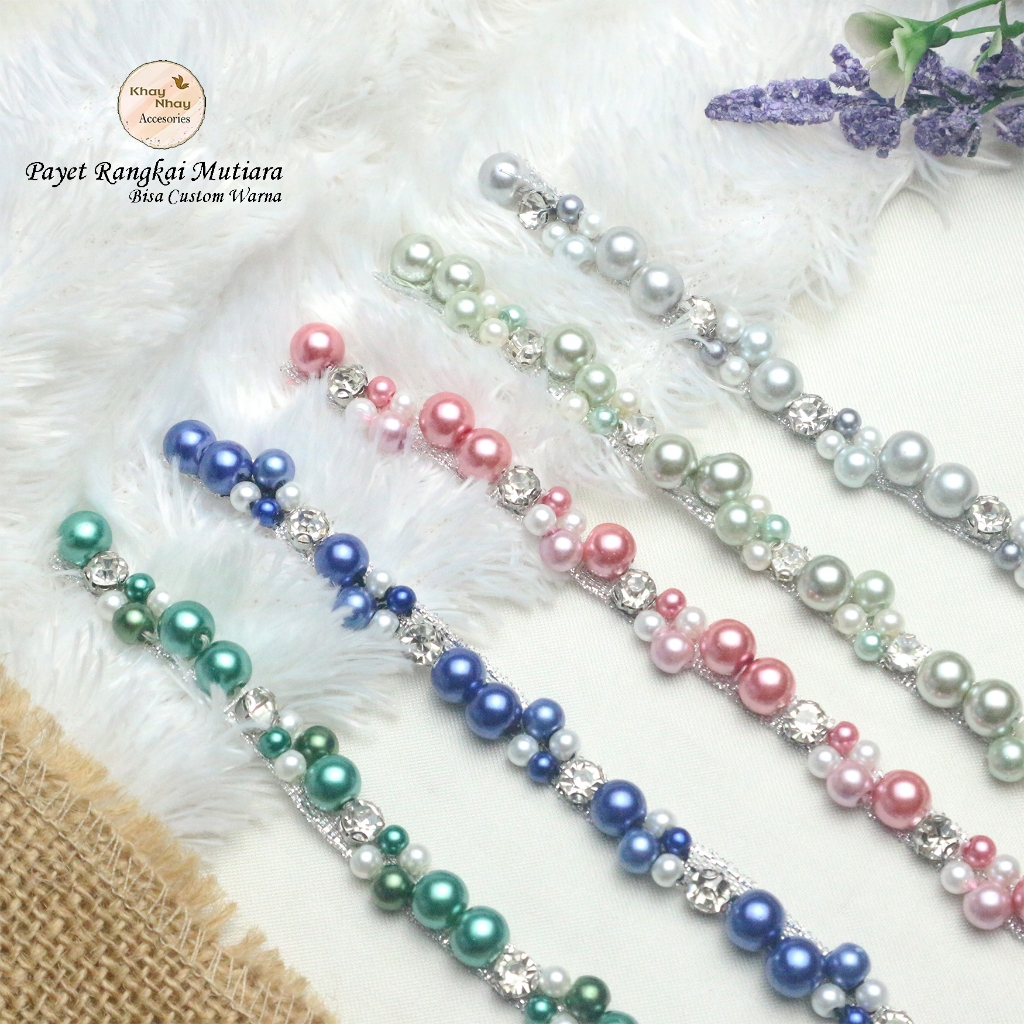Jual Payet Rangkai Mutiara KN10/Payet mutiara/Payet mewah/Payet murah ...