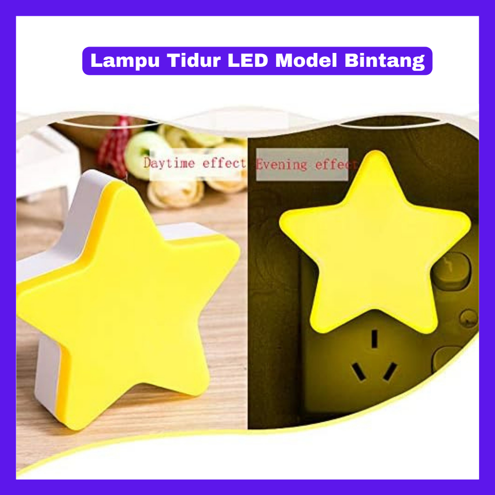 Jual Lampu Tidur LED Model Bintang EU Plug 220V 0.1w Warm Light Barang ...
