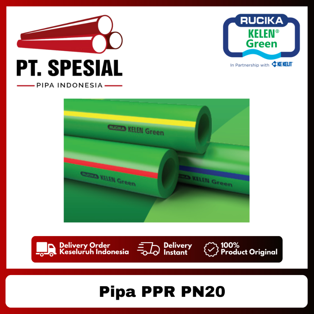 Jual Pipa PPR PN20 Air Panas Rucika DN25 - 3/4" Pipa PPR Kelen Green ...