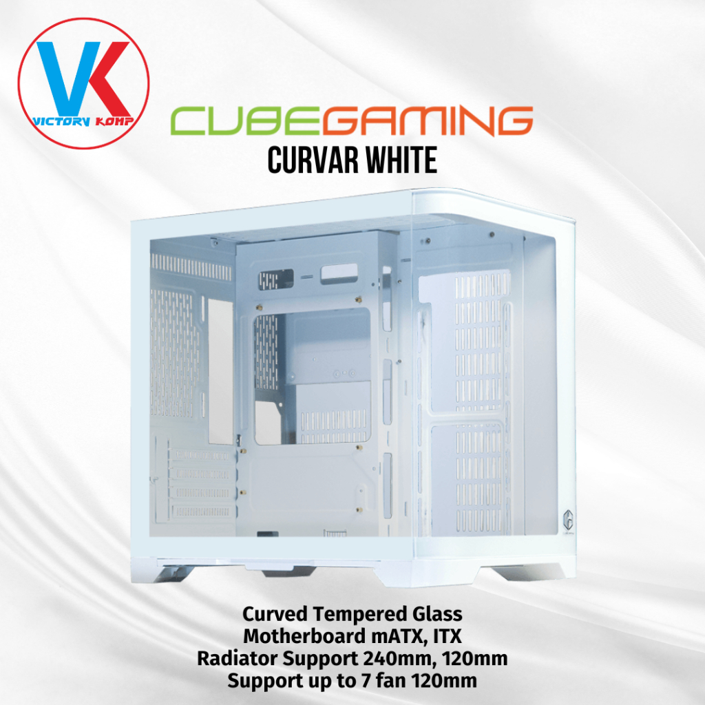 Jual Case Casing PC Cube Gaming CURVAR White Putih | Shopee Indonesia