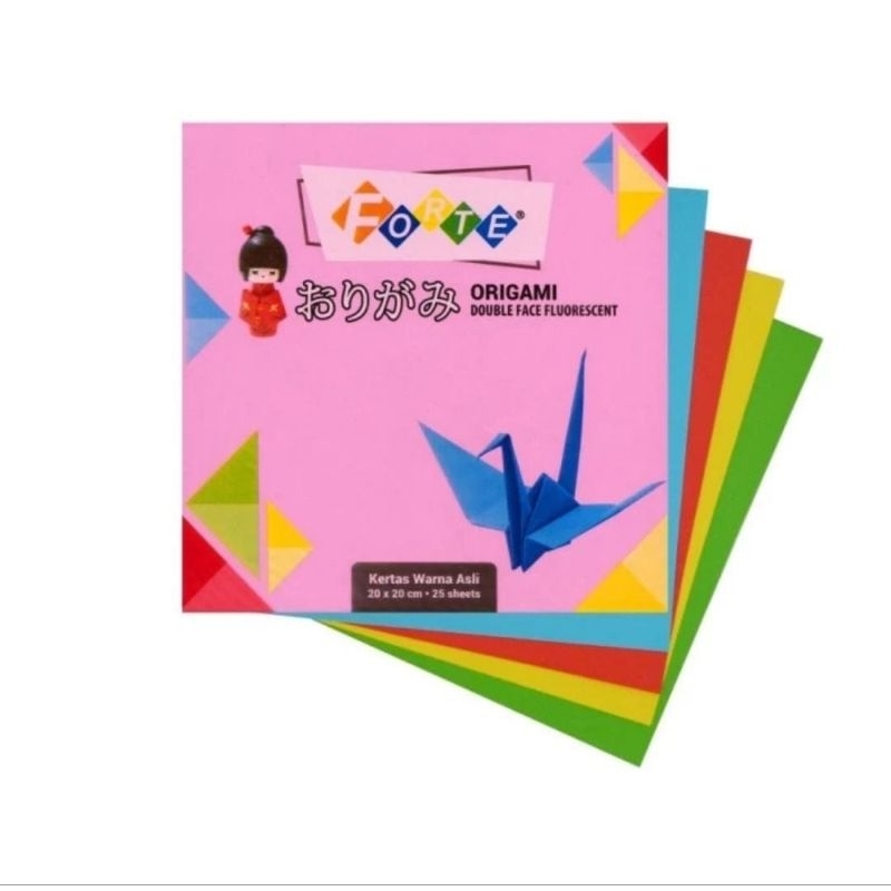 Jual Kertas Origami Forte Double Side 12x12 14x14 16x16 / Kertas Warna ...