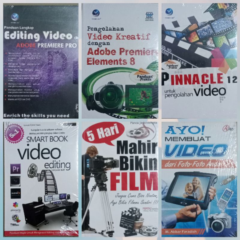 Jual Buku pengelolaan video kreatif dengan Adobe priemer elements 8,pinacle 12,Adobe primer pro ...