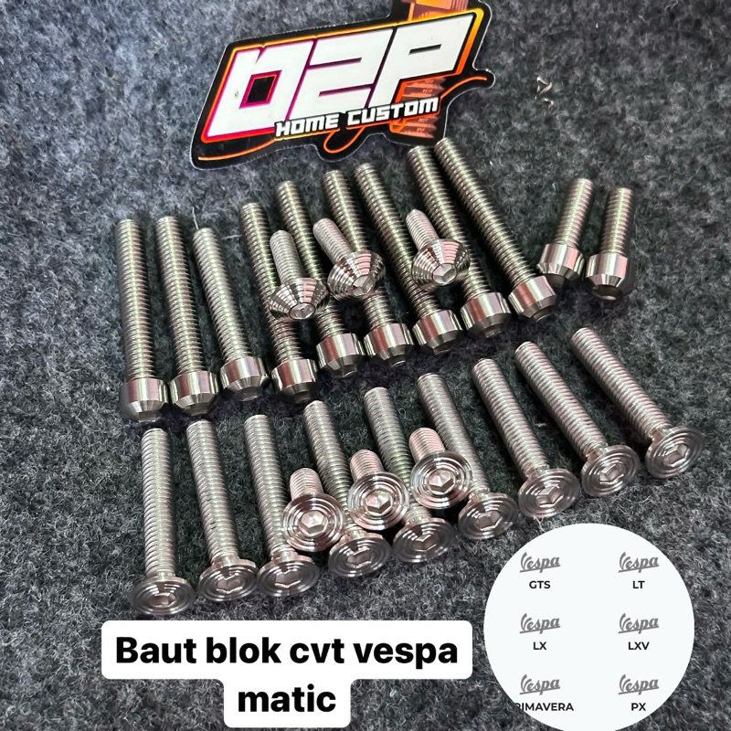 Jual baut cvt vespa baut blok cvt vespa spint,primavera L stainless ...