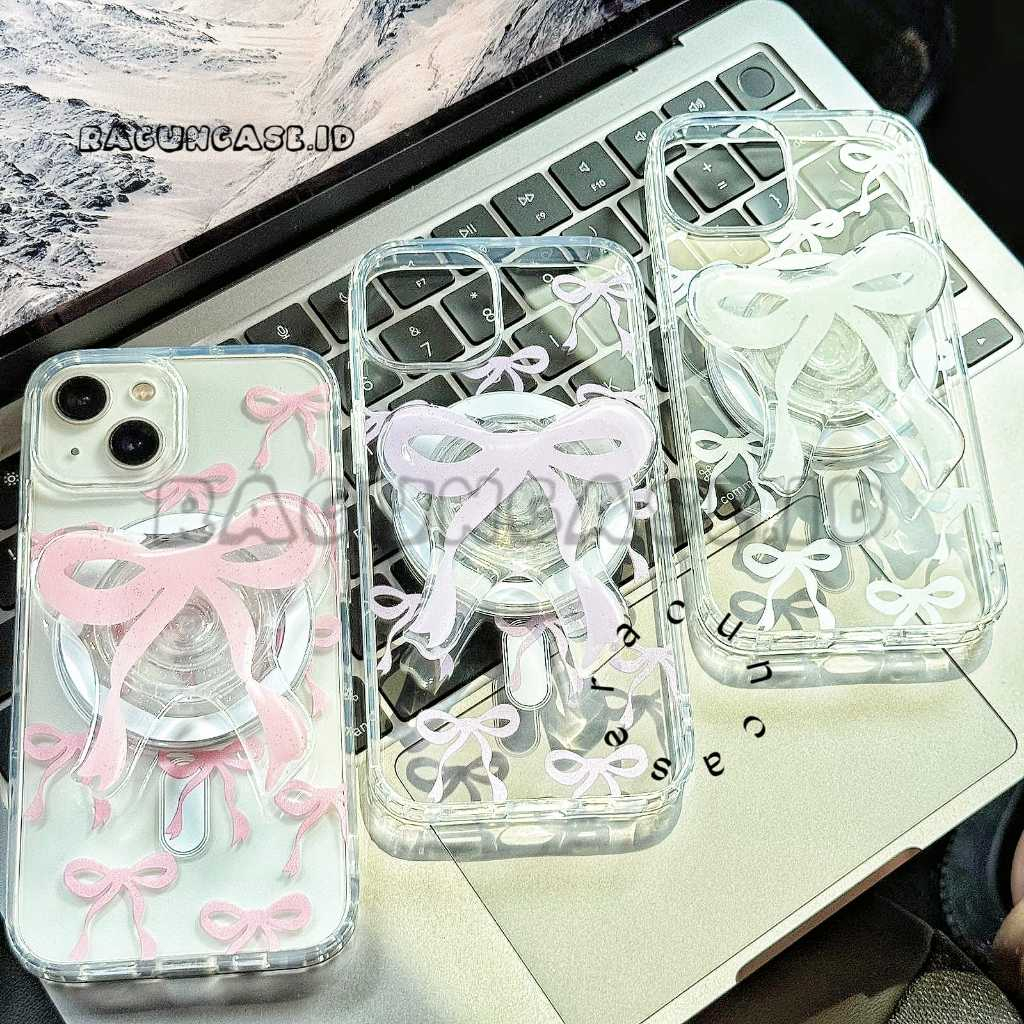 Jual CASE MAGSAFE CLEAR RIBBON PINK FOR IPHONE 7 8 + X XS MAX XR 11 12 ...