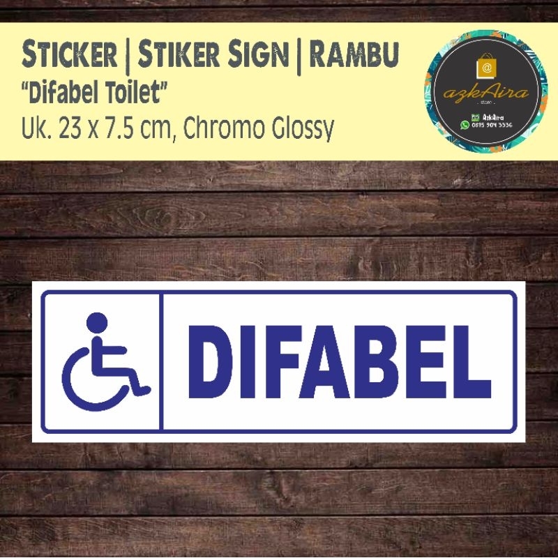 Jual Sticker Stiker Sign Rambu Toilet Difabel - Uk. 23x7.5 cm | Shopee ...