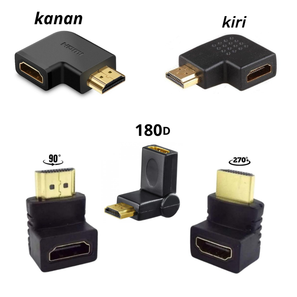 Jual Adapter HDMI Male to HDMI Female L Shape ( L-90D / L-270D / L ...