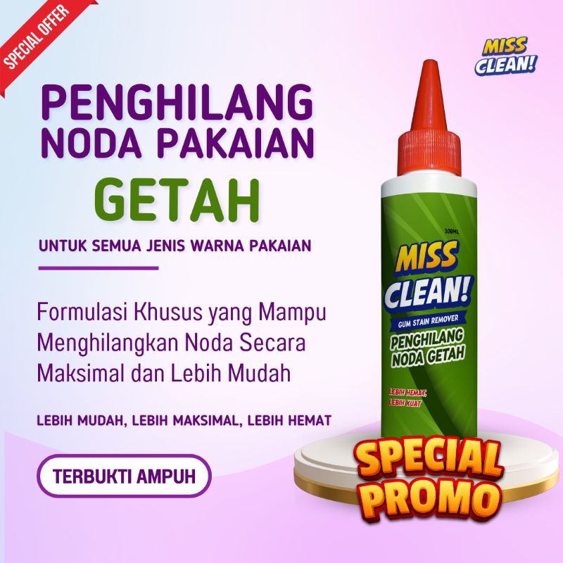 Jual Penghilang Noda Getah Pada Pakaian Miss Clean | Shopee Indonesia