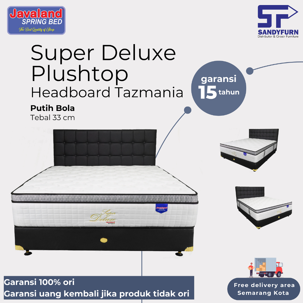 Jual JAVALAND SPRING BED SUPER DELUXE PLUSHTOP PUTIH BOLA (Spring Bed ...