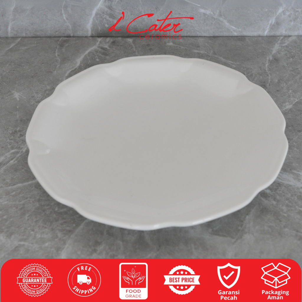 Jual Piring Saji Keramik K90 Diameter 26 cm Piring Ceper Bulat Motif ...