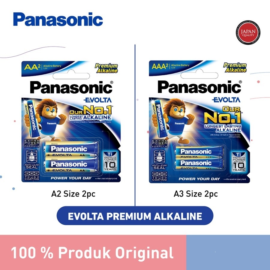 Jual Panasonic Baterai Evolta Premium Alkaline AA I AAA 2pc Battery Evolta Alkaline A2 I A3 ...