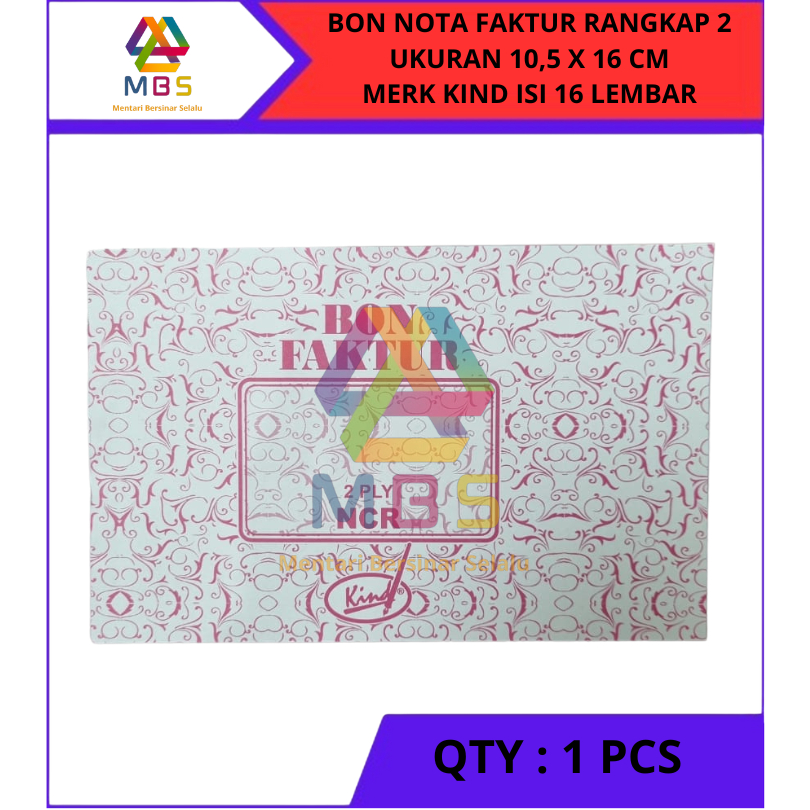 Jual BON NOTA FAKTUR RANGKAP 2 PLY KECIL UKURAN 10,5 X 16 CM ISI 16 ...
