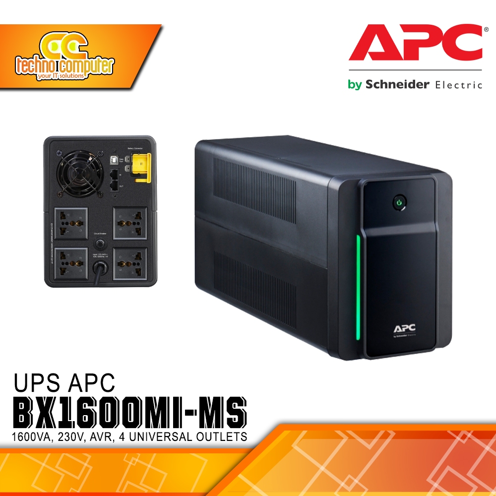 Jual UPS APC Back BX1600MI-MS UPS 1600VA/900W, 230V, AVR, Universal ...